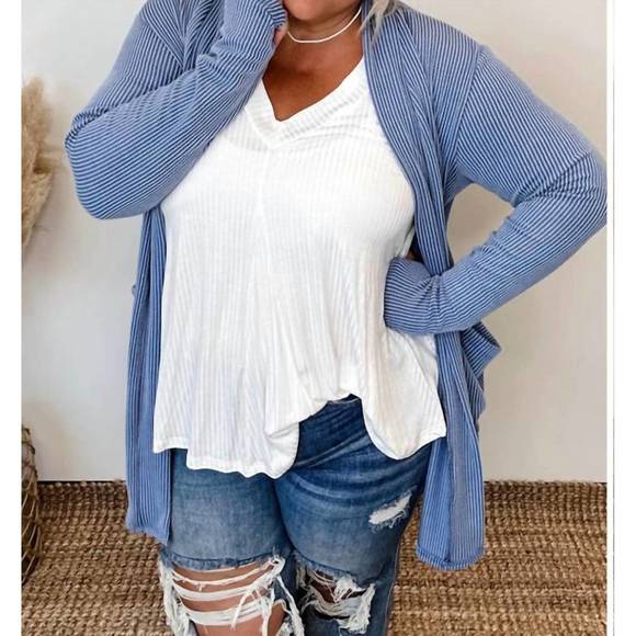 Blakely | Sweaters | New Blakeley Ribbed Cardigan In Vintage Blue ...
